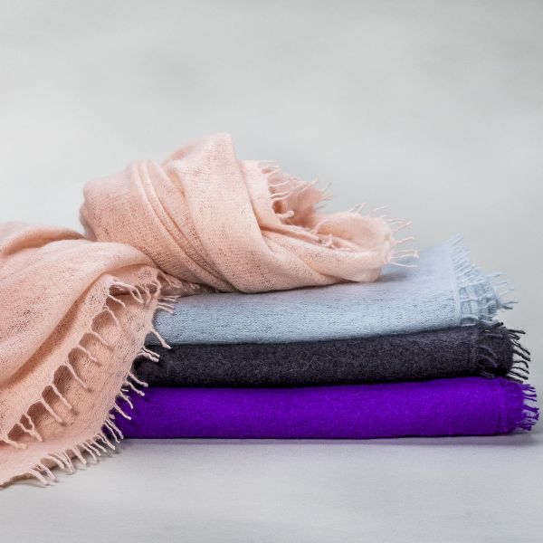 Jampo Handmade, Hand-Felted Cashmere Scarves & Wraps In Aubergine