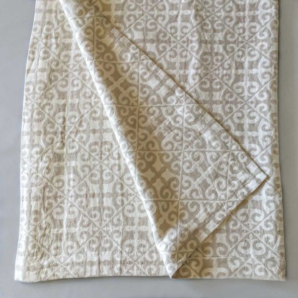 New! Tokkat Tile Design Linen Throws | ANICHINI Luxury Decor
